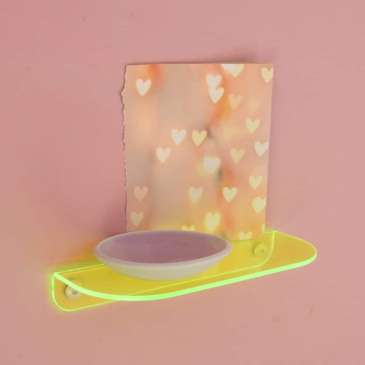 Acryl wall shelf | 20 cm | Neon yellow – Studio Harm en Elke